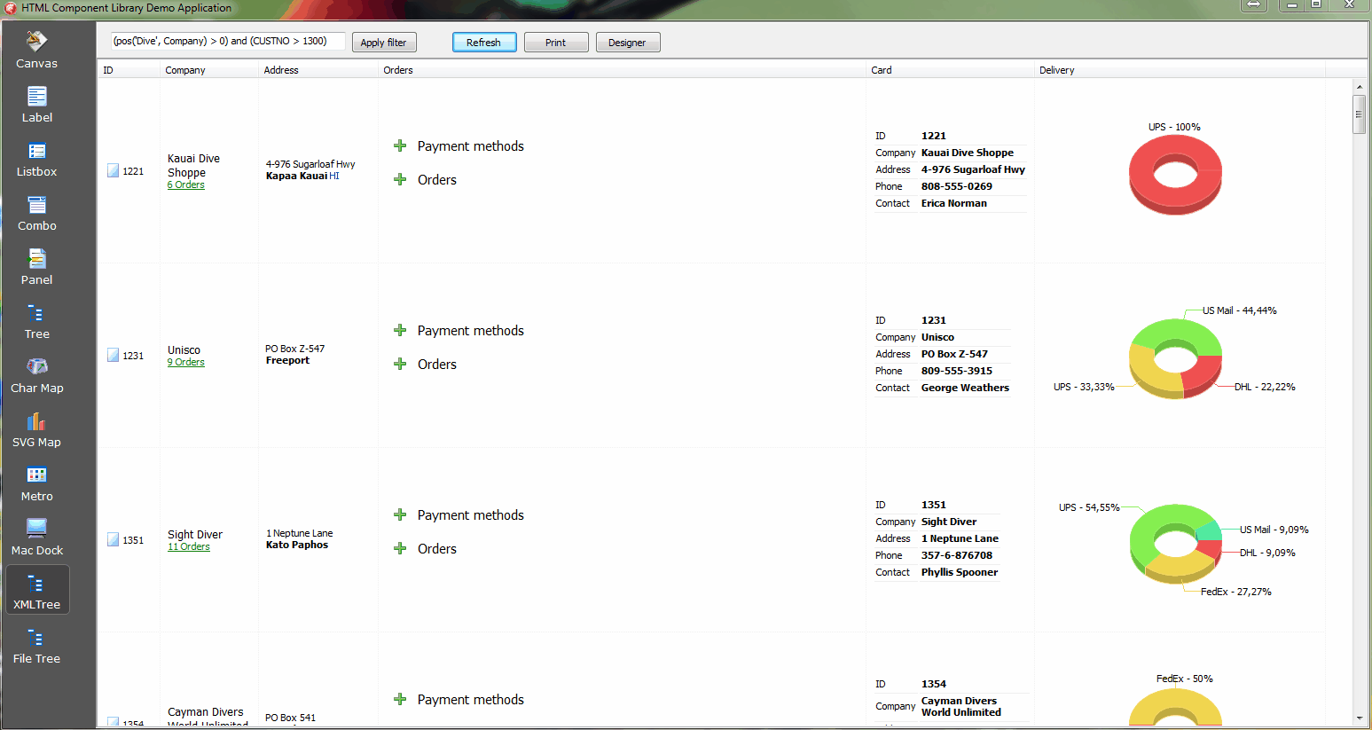 HTML Component Library For Delphi XML Tree