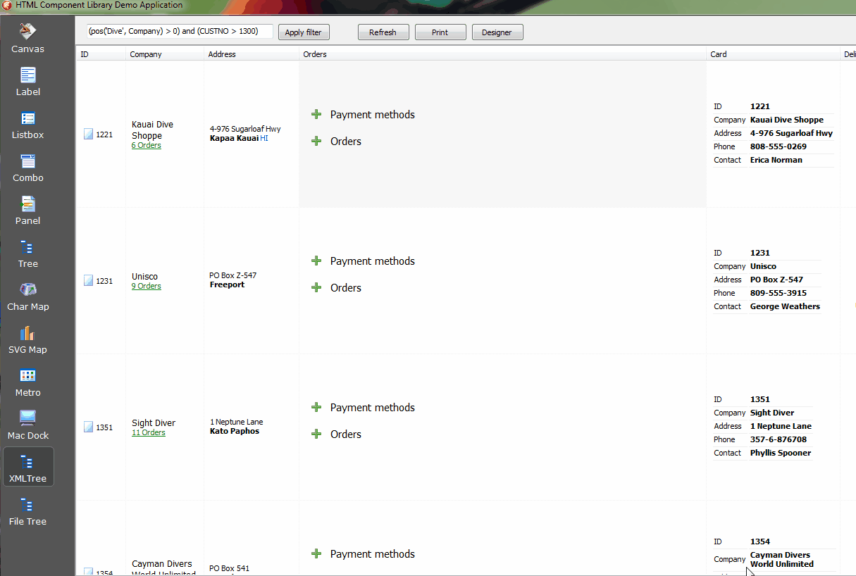 HTML Component Library For Delphi XML Tree